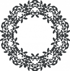 floral decorative circle monogram frame free svg file - SVG Heart