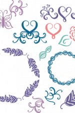 floral elements bundle, feathers circle, decorative free svg file - SVG ...