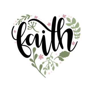 Floral Faith Sign, Heart Shape Free Svg File - SVG Heart