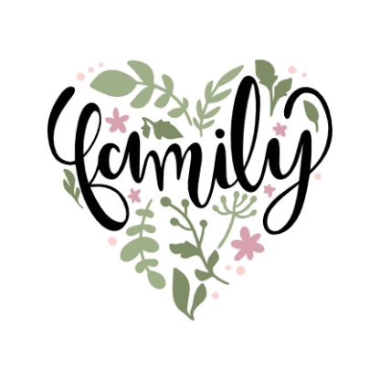Floral Family Heart Shape, sign Free Svg File - SVG Heart