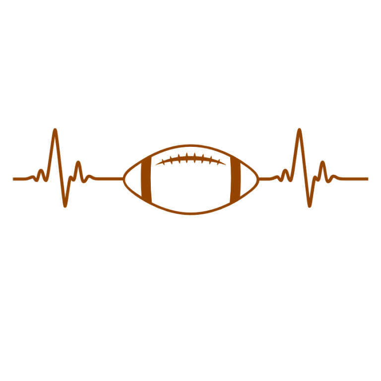 Football Ball Heartbeat Wave, Sport Free Svg File - SVG Heart