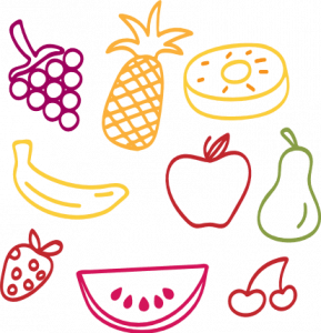 fruits bundle, grapes, pineapple, banana free svg file - SVG Heart