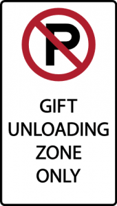 gift unloading zone only, road sign free svg file - SVG Heart