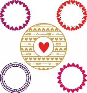 heart circle monogram frame bundle free svg file - SVG Heart