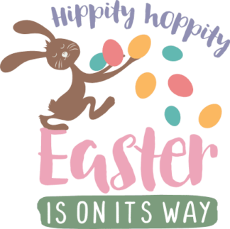 hippity hoppity easter is on its way, bunny free svg file - SVG Heart