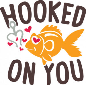 hooked on you, fishing, fish, valentine's day free svg file - SVG Heart