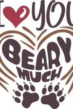 i love you beary much, valentine's day free svg file - SVG Heart
