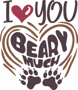 i love you beary much, valentine's day free svg file - SVG Heart