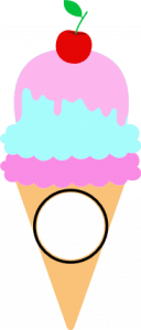 ice cream monogram frame, summer free svg file - SVG Heart