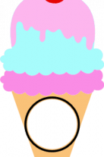 ice cream monogram frame, summer free svg file - SVG Heart