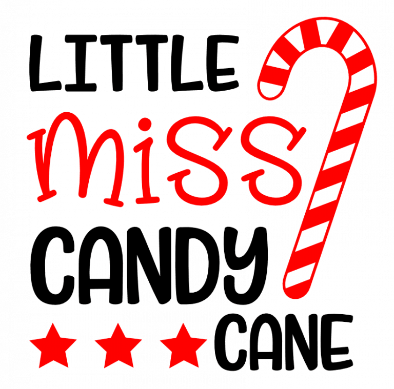 Little Miss Candy Cane, Christmas Free Svg File - SVG Heart