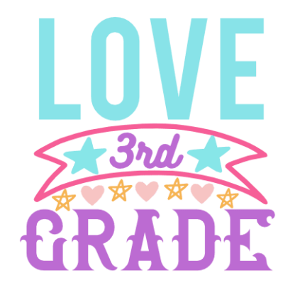 Love 3rd Grade, Elementary School Free Svg File - SVG Heart