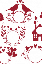 love monogram frame bundle, valentine's day free svg file - SVG Heart