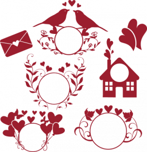 love monogram frame bundle, valentine's day free svg file - SVG Heart