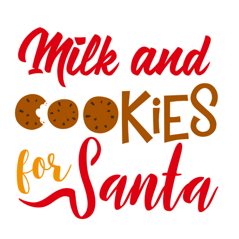 Milk And Cookies For Santa, Christmas Free Svg File - SVG Heart