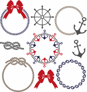 nautical monogram frames, anchors, nodes, sailor - free svg file for ...