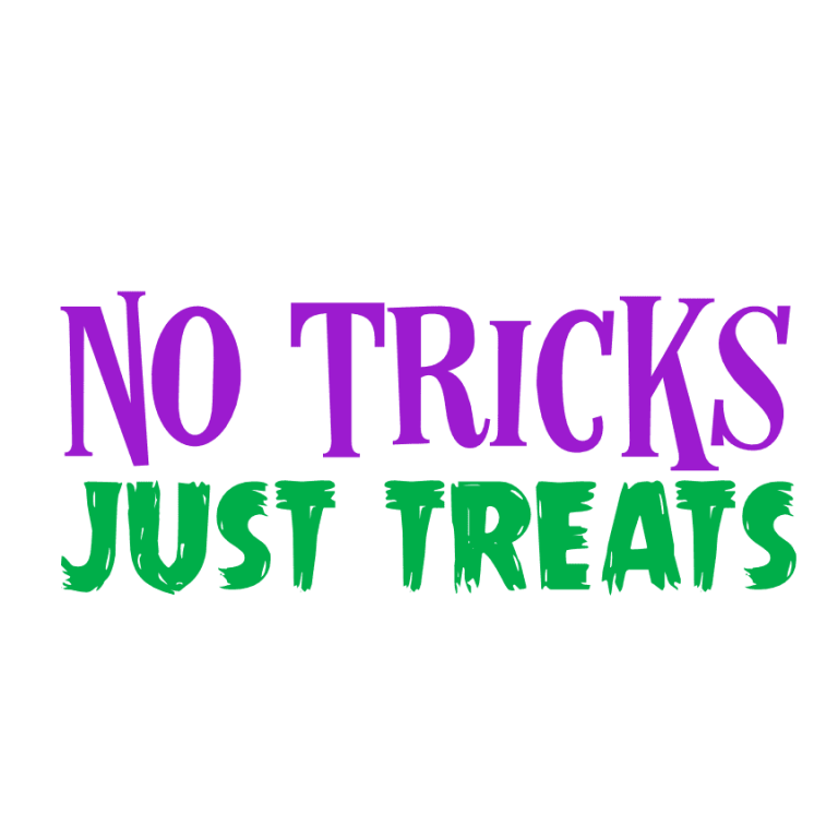 no tricks just treats, halloween free svg file - SVG Heart