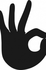 okay hand silhouette, decorative free svg file - SVG Heart