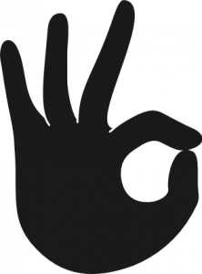 okay hand silhouette, decorative free svg file - SVG Heart
