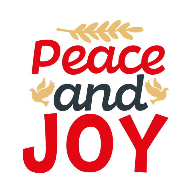 peace and joy, christmas free svg file - SVG Heart