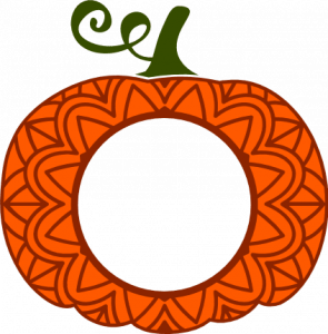 pumpkin monogram frame, autumn free svg file - SVG Heart