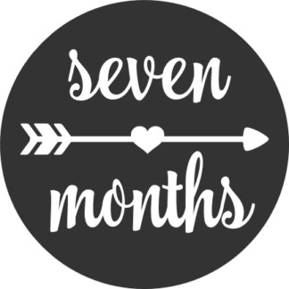 seven months, heart with arrow, baby milestone, free svg file - SVG Heart