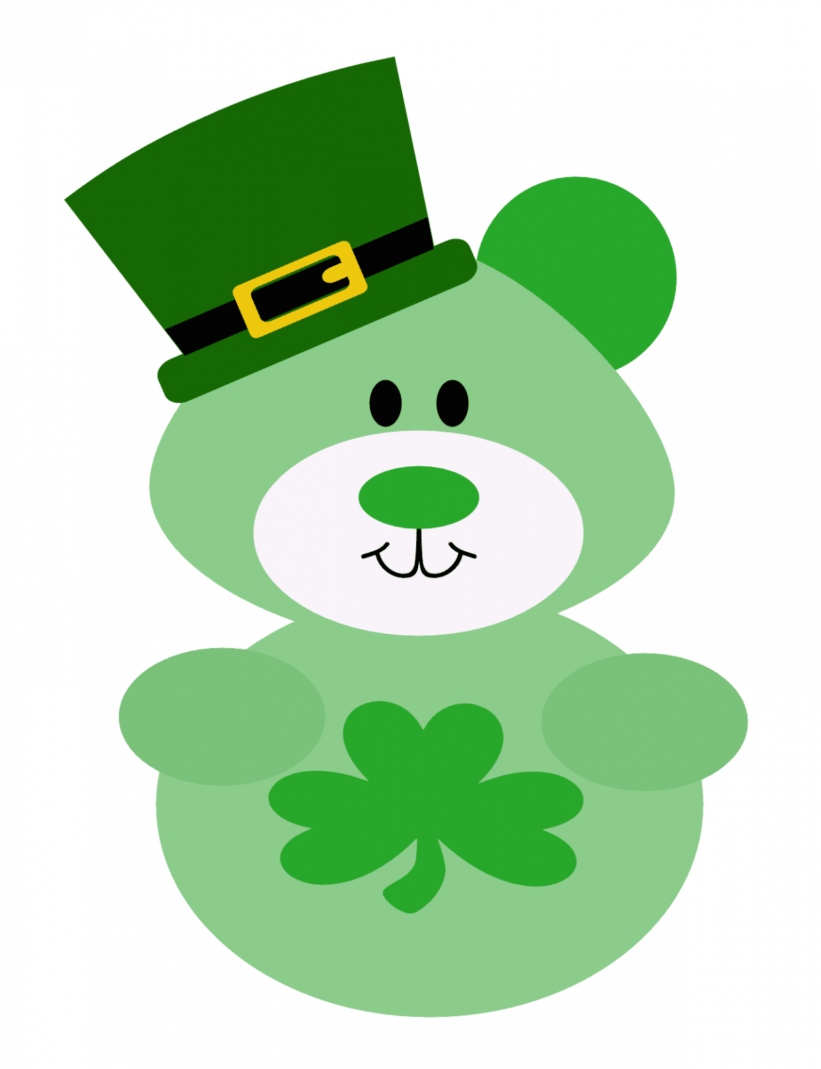 Shamrock Bear With Hat, Irish, St Patricks Day Free Svg File - SVG Heart