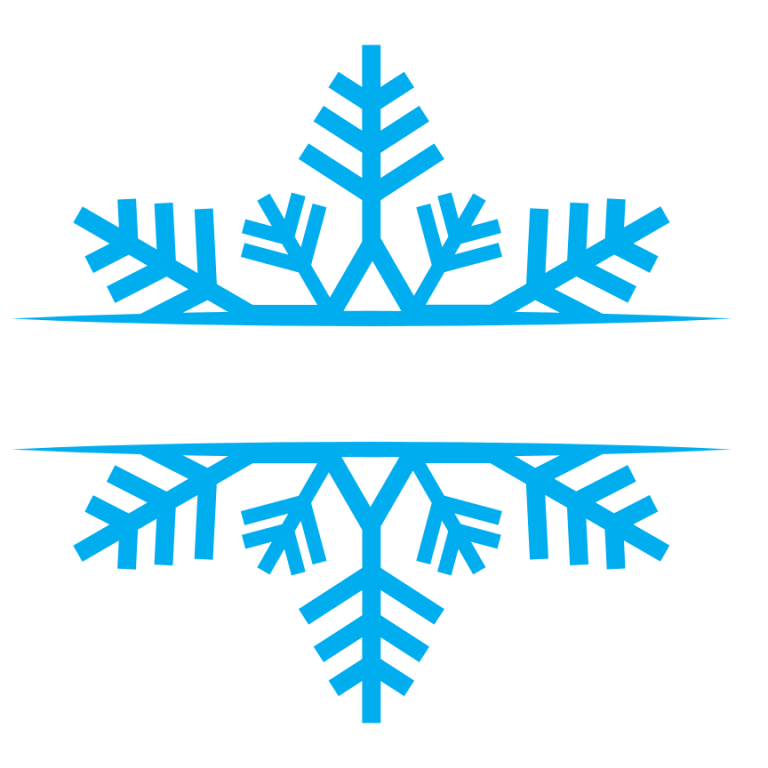 Snowflake Split Text Frame, Winter Free Svg File - SVG Heart