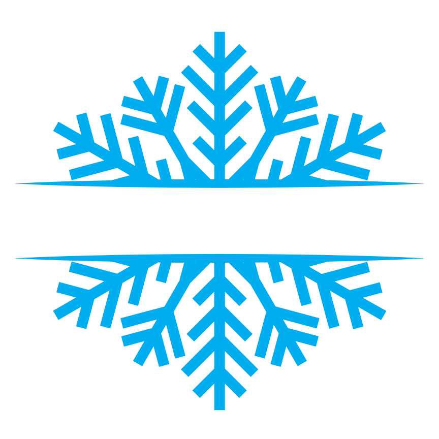 Snowflakes Split Text Monogram Winter Season Free Svg File SVG Heart