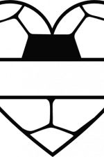 Soccer Ball Heart Split Text Frame, Sport Free Svg File - SVG Heart