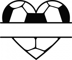 Soccer Ball Heart Split Text Frame, Sport Free Svg File - SVG Heart