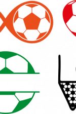 soccer ball monogram frame bundle, sport free svg file - SVG Heart