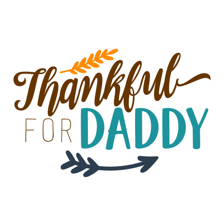 thankful for daddy, thanksgiving free svg file - SVG Heart