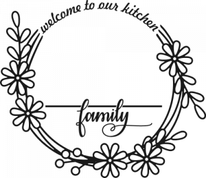 welcome to our kitchen family, cooking free svg file - SVG Heart
