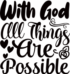 with god all things are possible, bible verse free svg file - SVG Heart