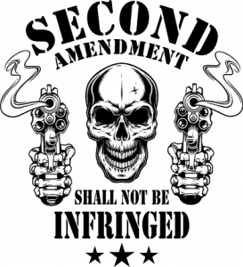 second amendment shall not be infringed, skull with guns - free svg file for members - SVG Heart