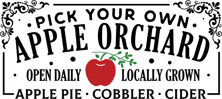 pick your own apple orchard, fall - free svg file for members - SVG Heart