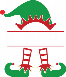 elf boy hat and shoes, monogram frame, christmas - free svg file for ...
