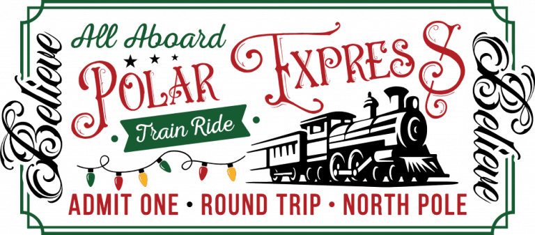 christmas ticket, all aboard, polar express - free svg file for members ...