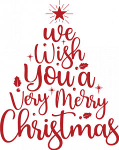 we wish you a very merry christmas, tree made of words - free svg file ...