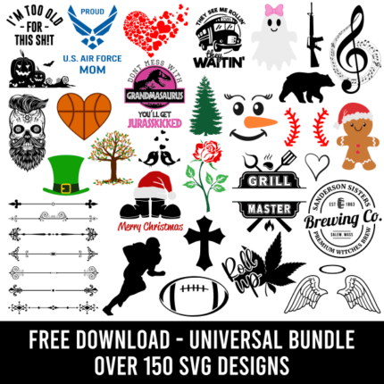 Free SVG Bundle - Over 150 Various Designs - SVG Heart