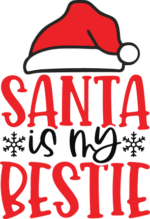 santa is my bestie, christmas free svg file - SVG Heart