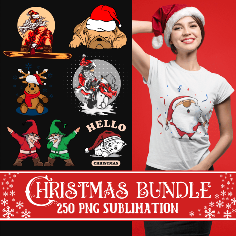 Free Christmas bundle - 250 PNG Sublimation Files - SVG Heart
