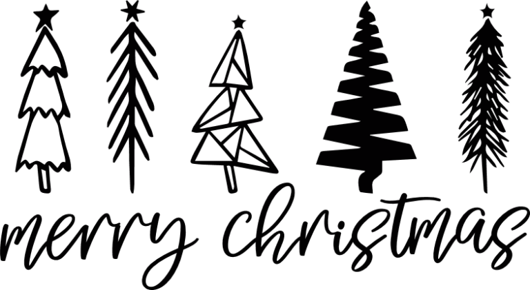 merry christmas sign and christmas trees free svg files - SVG Heart