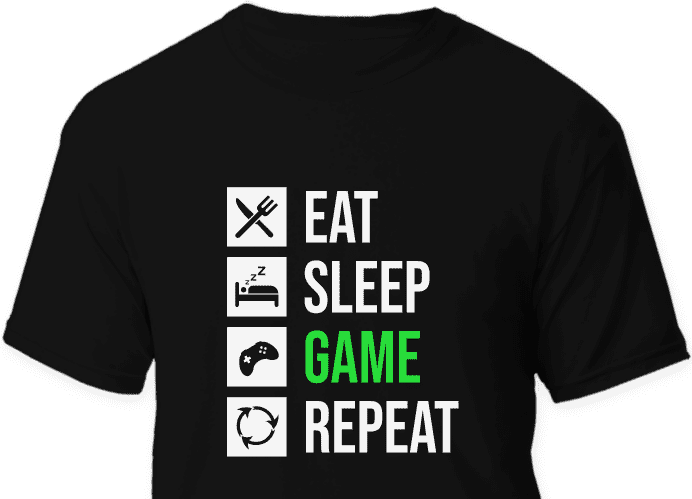 Eat Sleep Game Repeat Gamer Tshirt Design Free Svg File Svg Heart