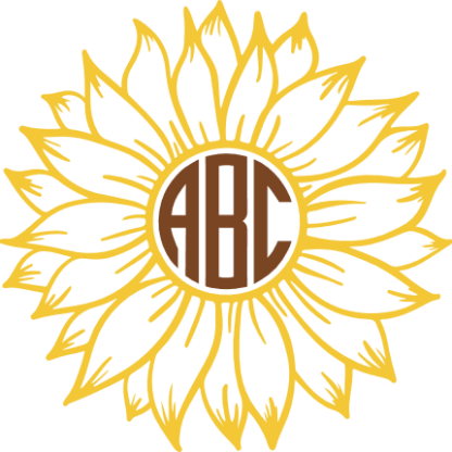 Sunflower clipart image, sunflower monogram frame - free svg file for ...