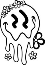 Drippy Floral Smiley Clipart Image, Melted Smiley Face Shirt design ...