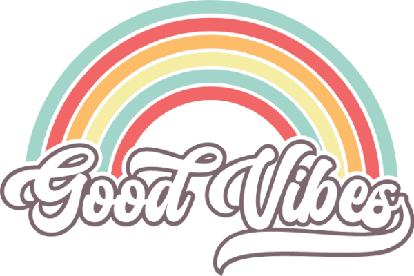 Good Vibes, Retro Rainbow Design, Summer Shirt Design - free svg file ...