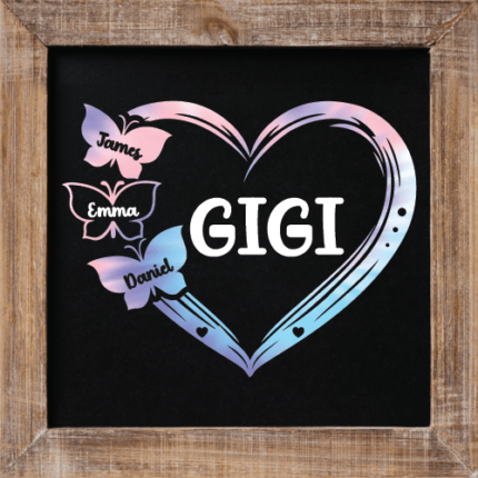 Gigi sign, split heart frame, personalized mother's day gift - free svg ...