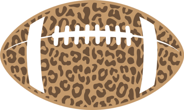 American football ball clipart image, cheetah skin design - free svg ...